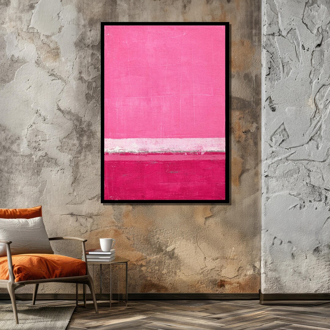 Mark Rothko Inspired Abstract Pink Canvas - Minimalist Color Field ...