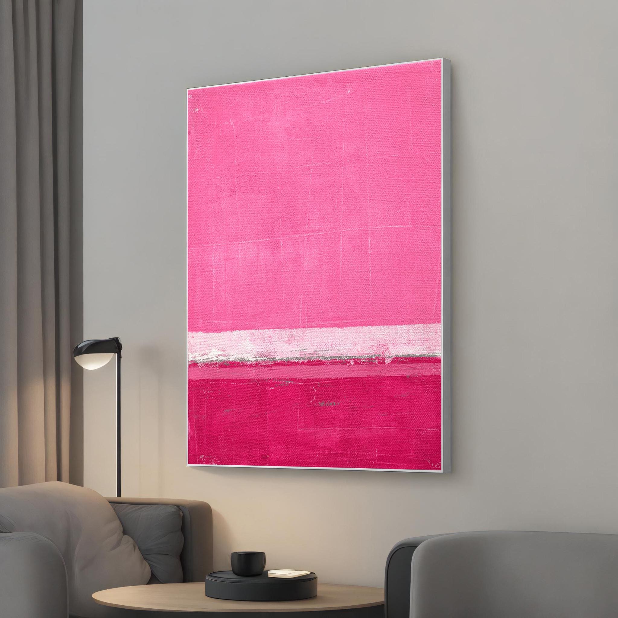Mark Rothko Inspired Abstract Pink Canvas - Minimalist Color Field ...