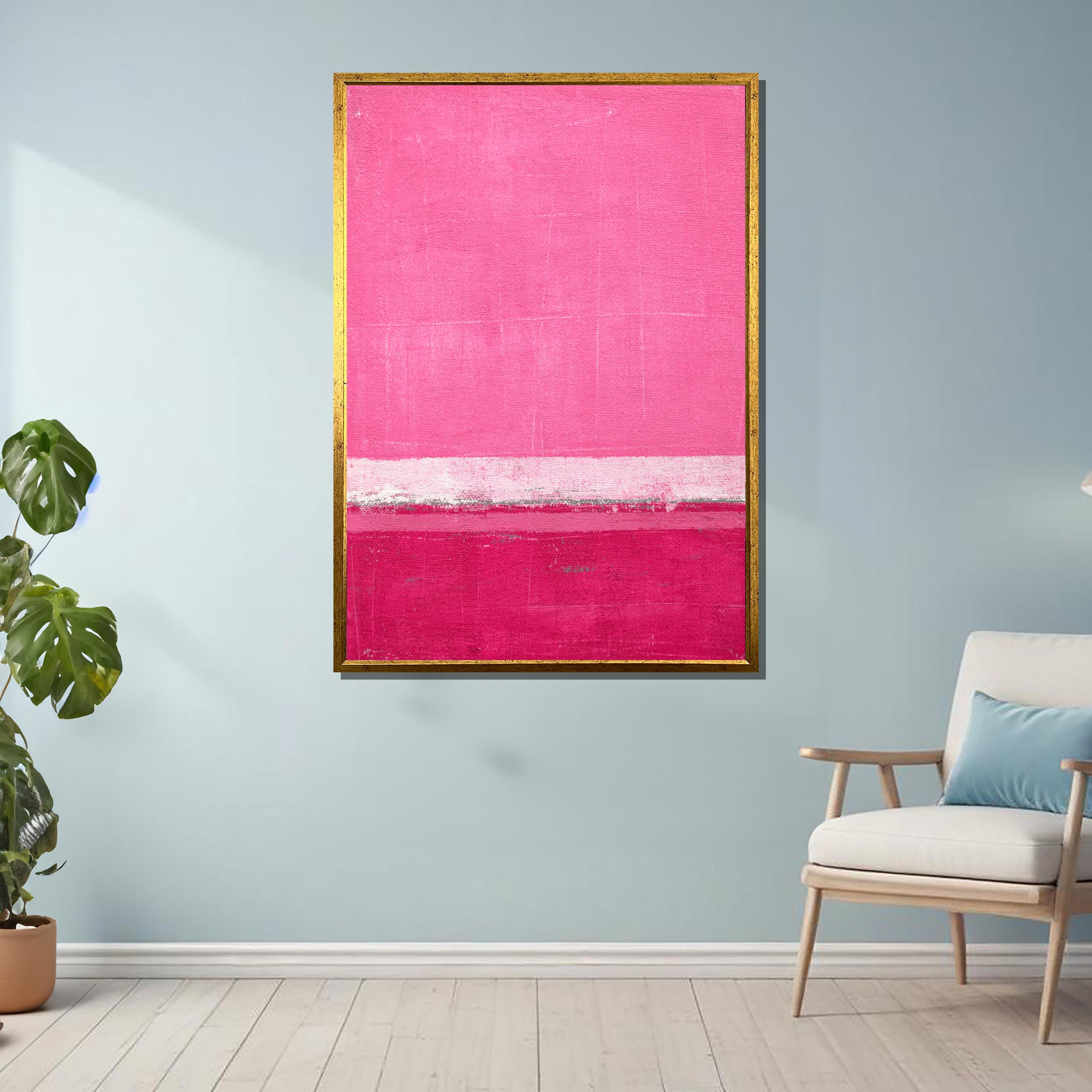 Mark Rothko Inspired Abstract Pink Canvas - Minimalist Color Field ...