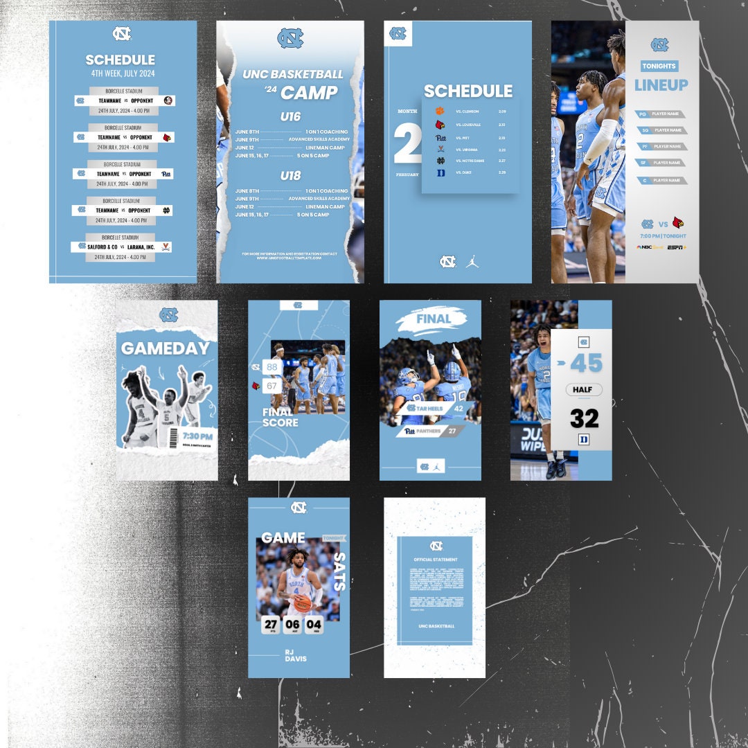 40 Sports Social Media Canva Package Templates Basketball Themed ...