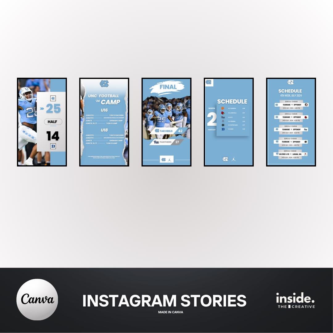 25 Sports Social Media Canva Package Templates - Football Themed ...