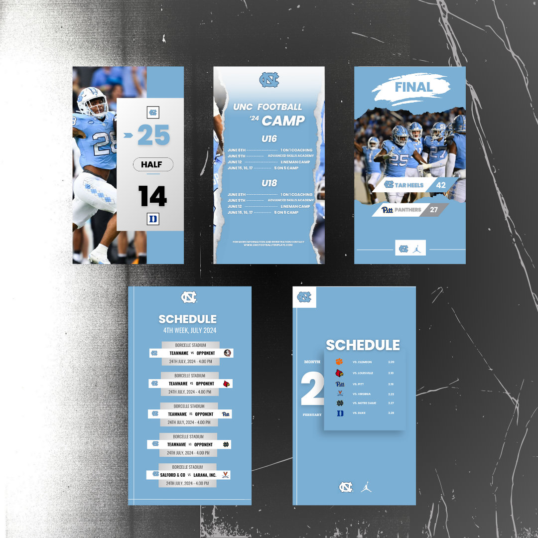 25 Sports Social Media Canva Package Templates Football Themed Premium ...