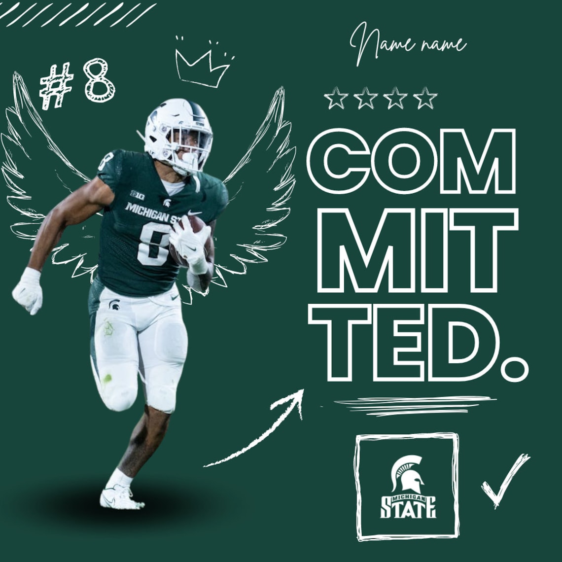 Sports Committed Poster Template Bundle | Sports Social Media Poster ...