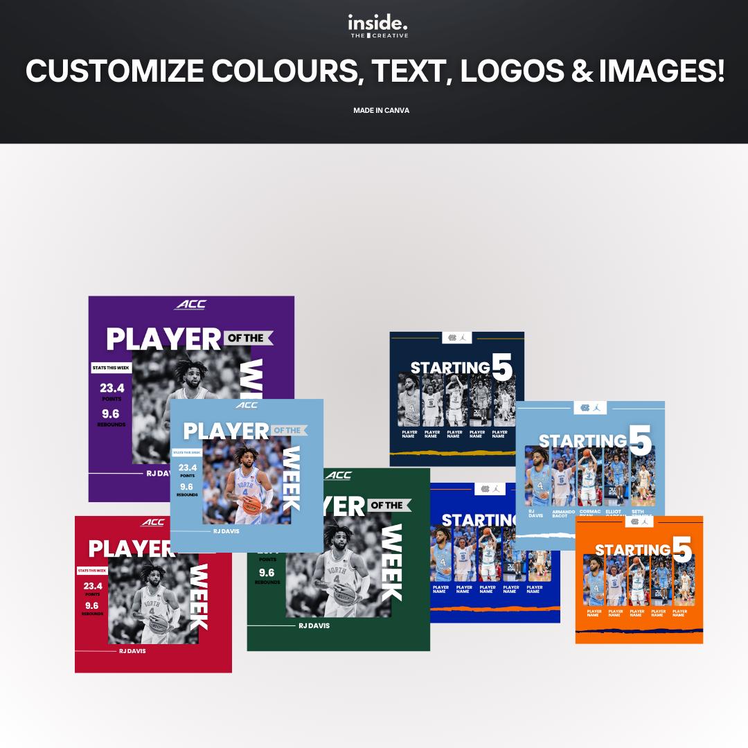25 Sports Social Media Canva Package Templates - Football Themed ...