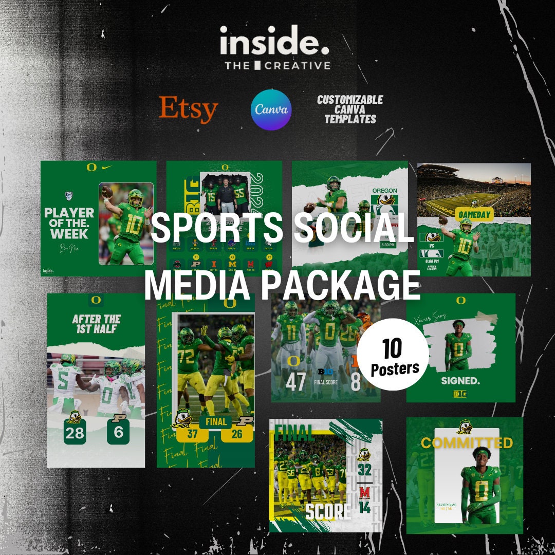 Sports Social Media Template Package/bundle Gameday, Final Score ...