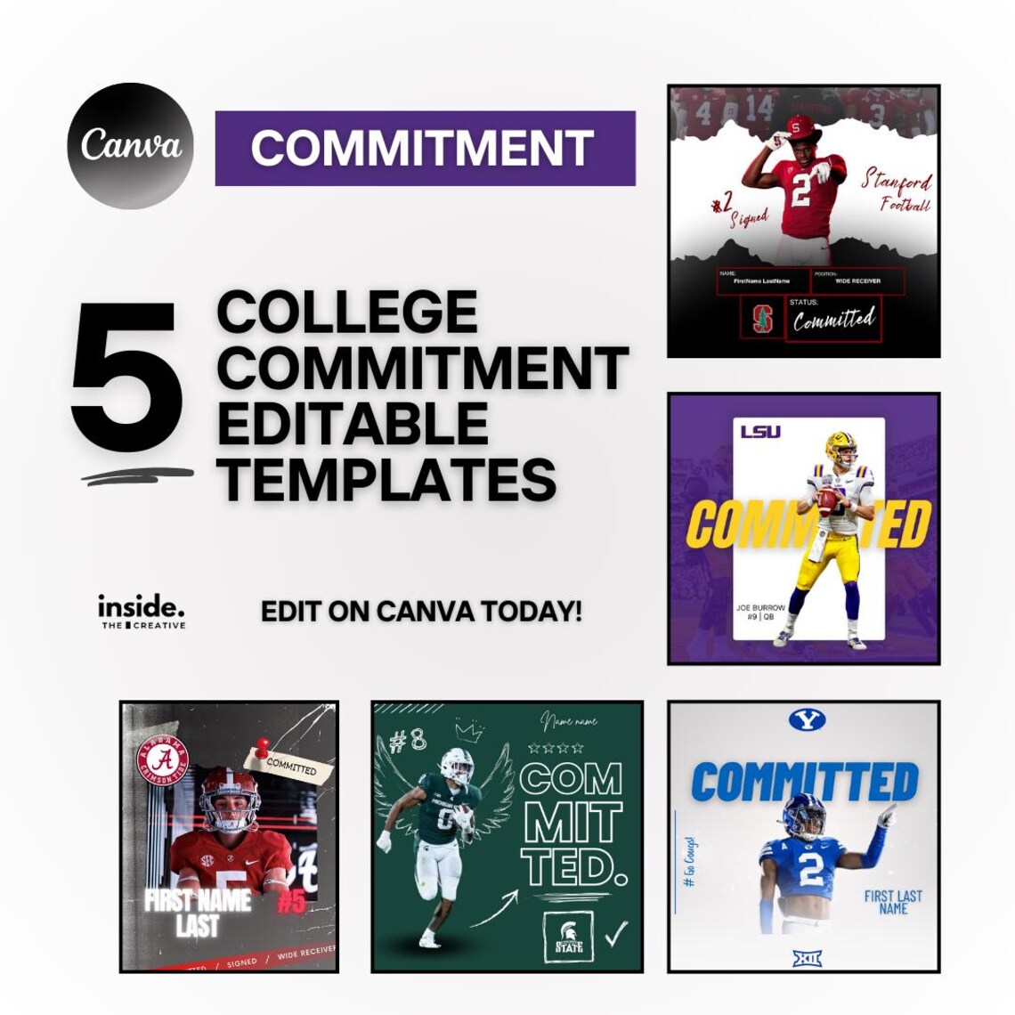 Sports Committed Poster Template Bundle | Sports Social Media Poster ...