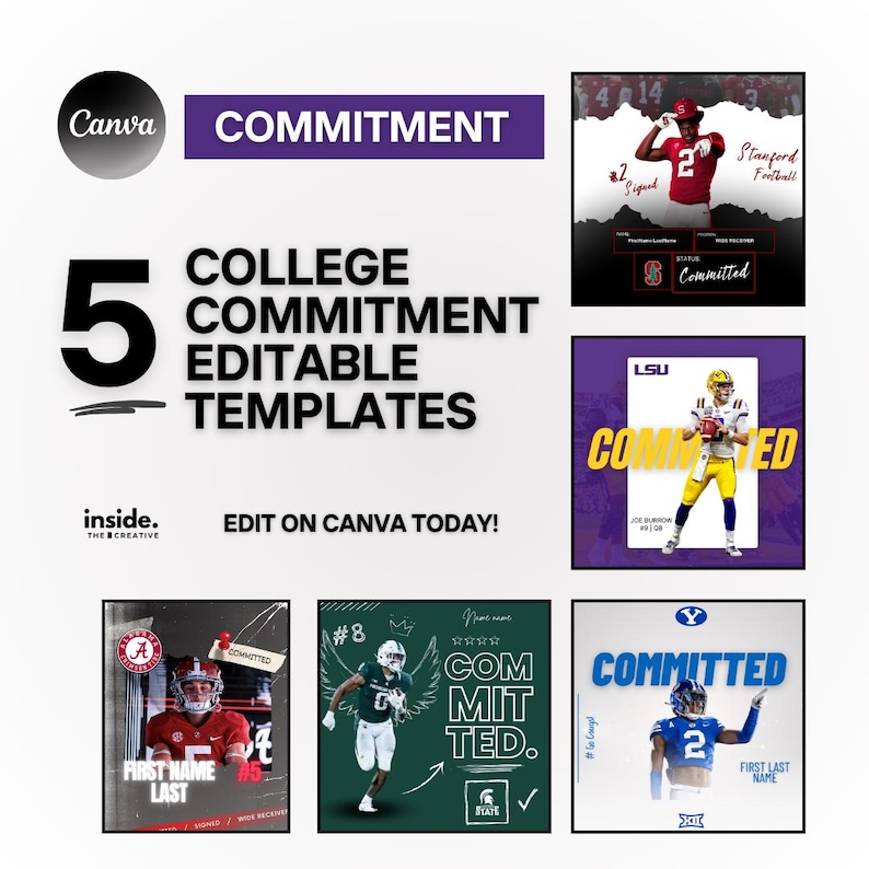 Sports Committed Poster Template Bundle | Sports Social Media Poster ...