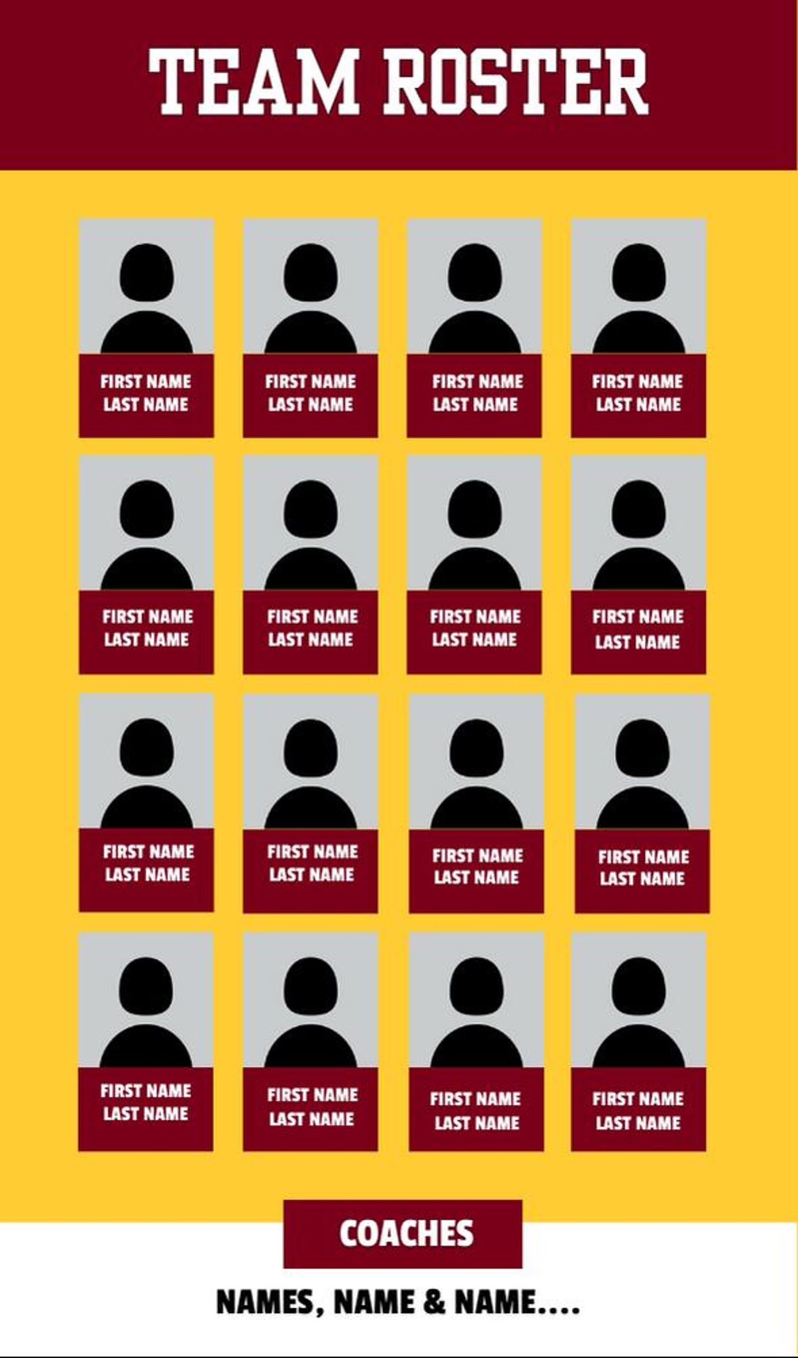 Editable Team Lanyard Template - Canva Template for Team Roster Card ...