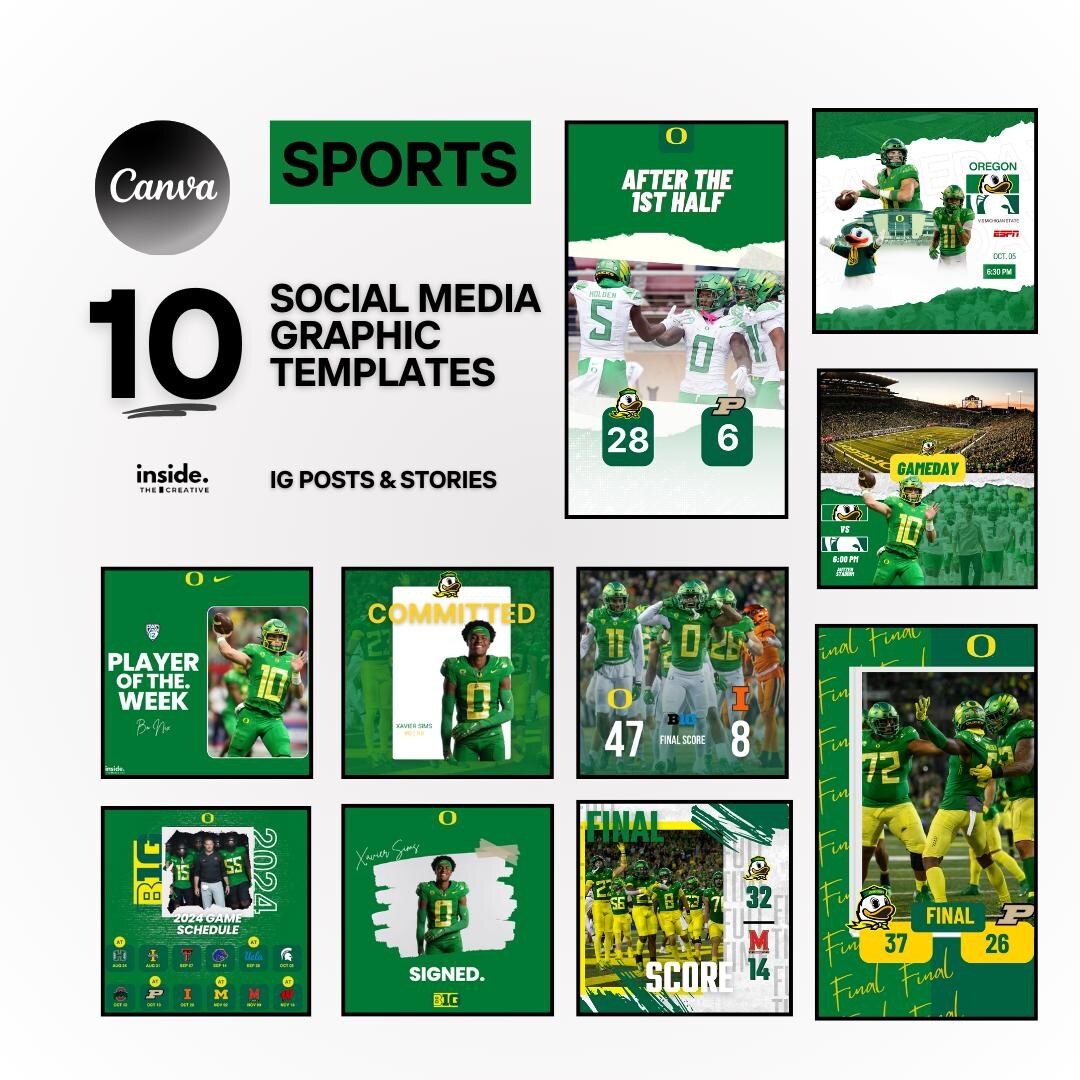 Sports Social Media Template Package/bundle | Gameday, Final Score ...