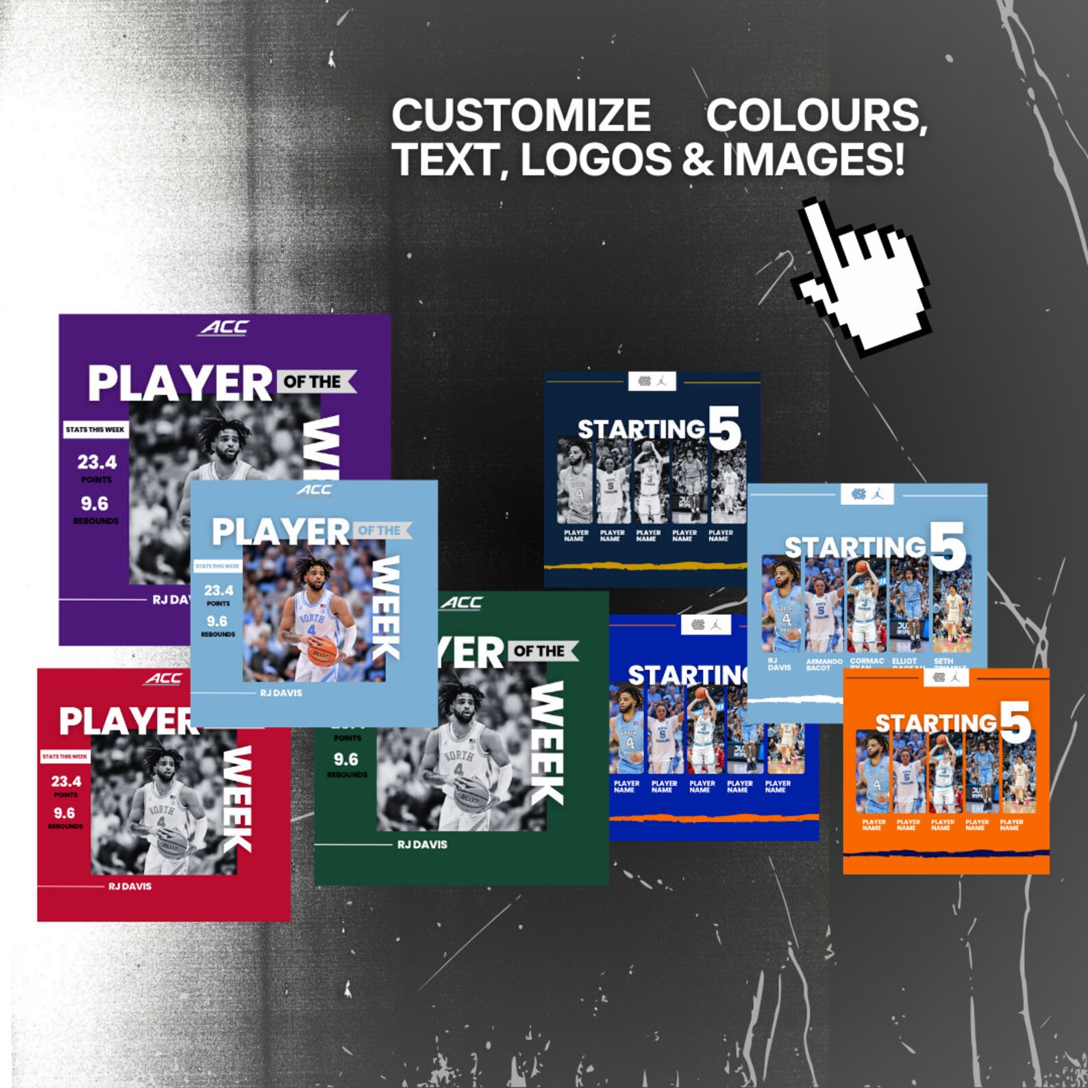 25 Sports Social Media Canva Package Templates Football Themed Premium ...