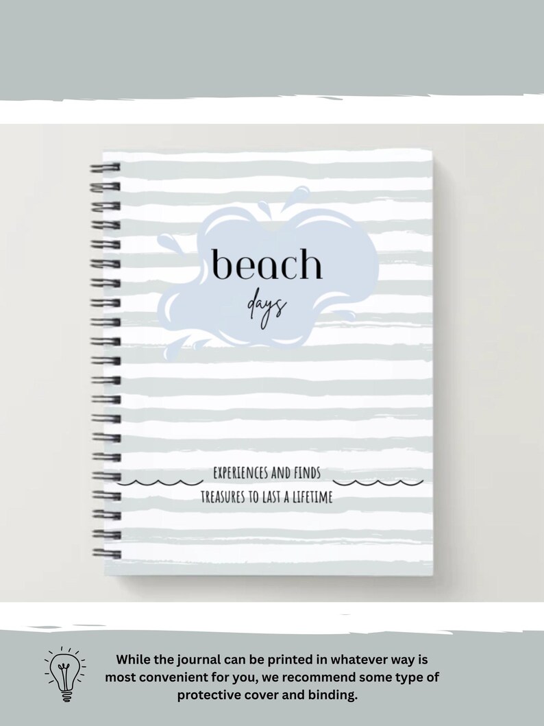 Beach Journal, Printable Beach Memories and Finds, Digital Download PDF ...