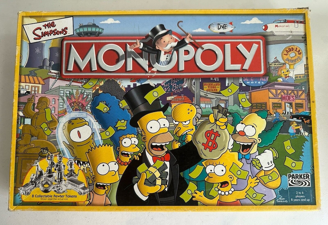 The Simpsons Monopoly Hasbro Parker Board Game 2003 Complete no Rules ...
