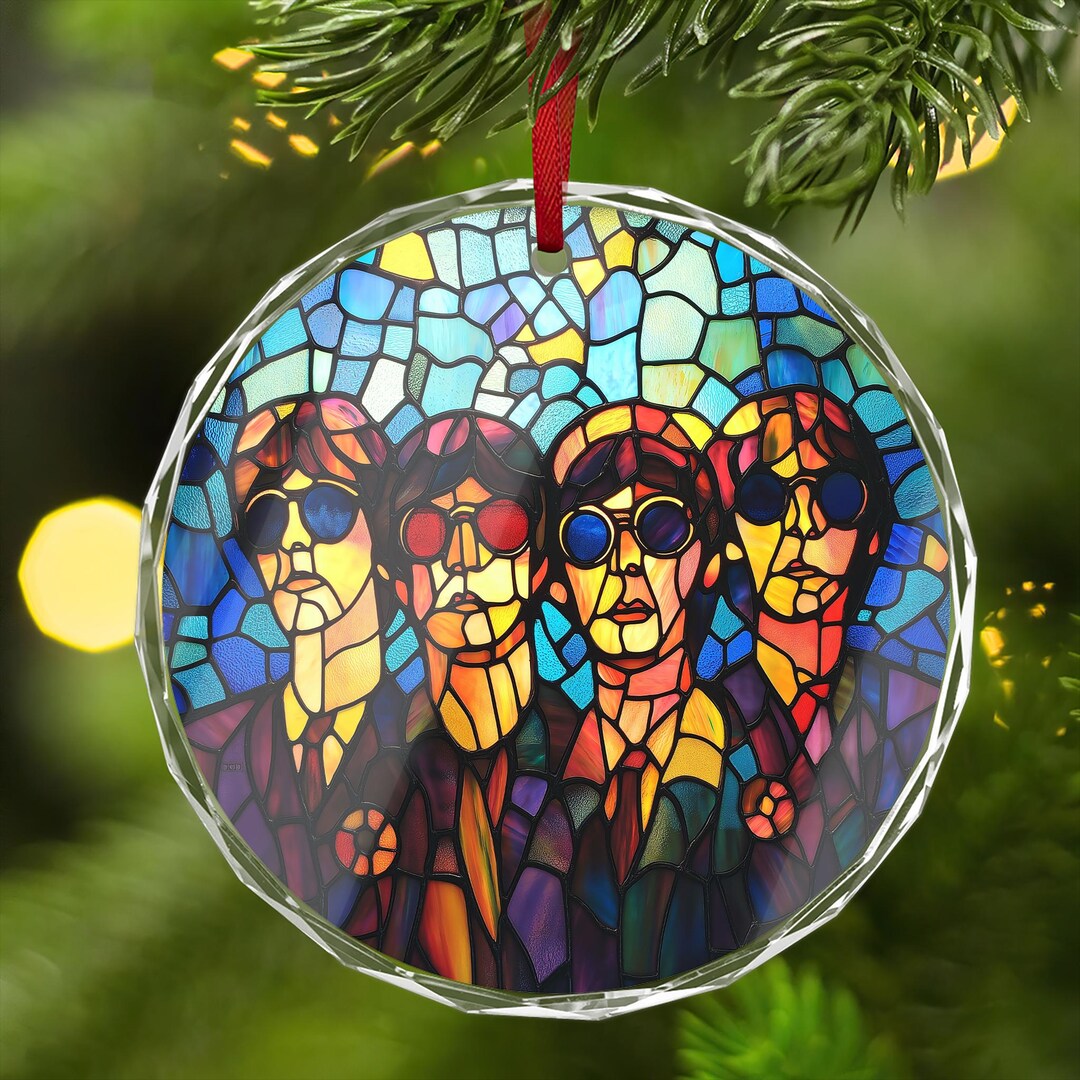 John Lennon, Paul Mccartney, Ringo Starr and George Harrison Stained ...