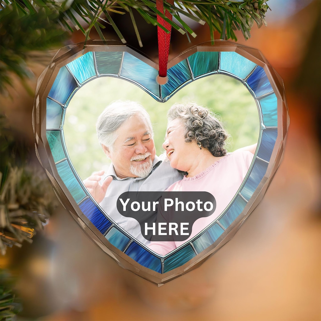 Memory Keepsake Gift Personalized Photo Ornament Custom Crystal Glass ...