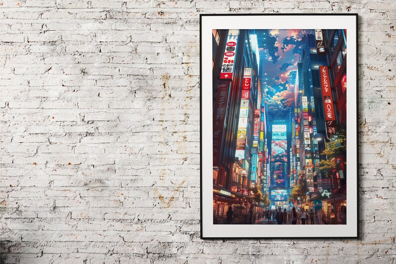 Captivating Tokyo Skyline Digital Print - Vibrant Shinjuku Scene - Etsy