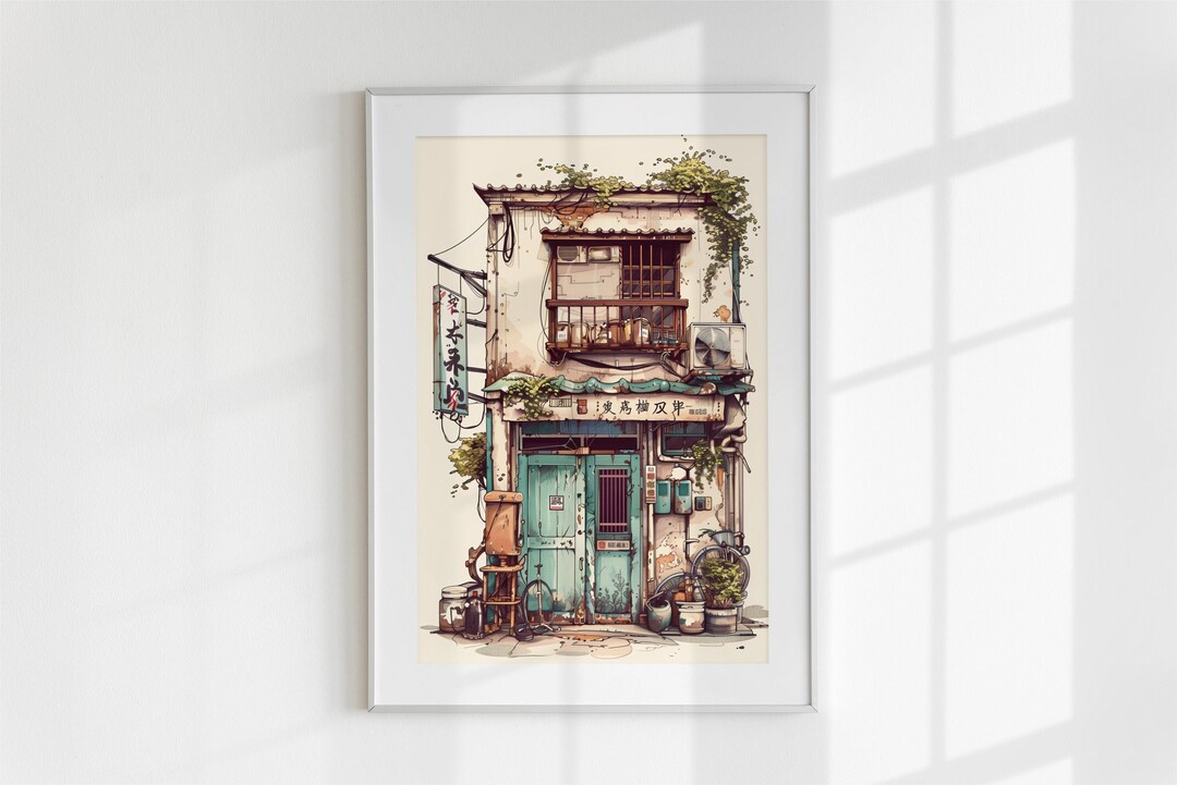 Urban Sketch of a Small Japanese Shop Front - Urban Street Scene, Home ...