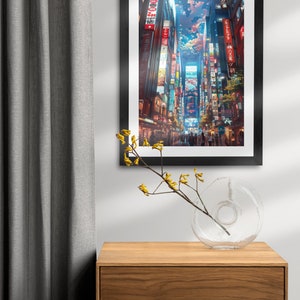 Captivating Tokyo Skyline Digital Print - Vibrant Shinjuku Scene - Etsy