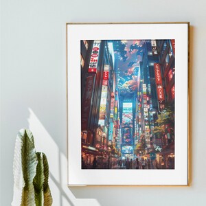 Captivating Tokyo Skyline Digital Print - Vibrant Shinjuku Scene - Etsy