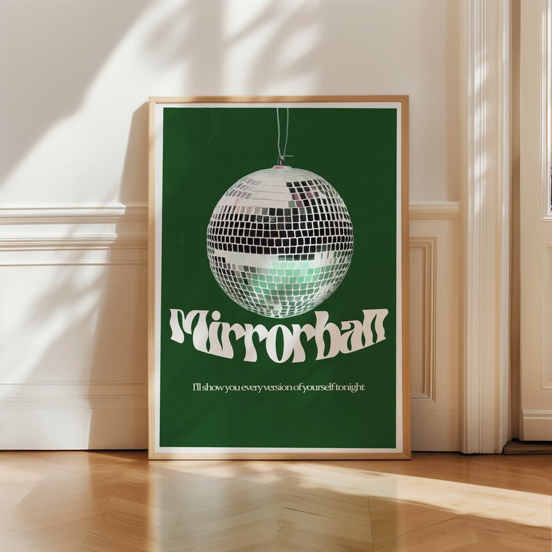 Mirrorball Dark Green Taylor Swift Folklore Aesthetic Retro Vintage ...