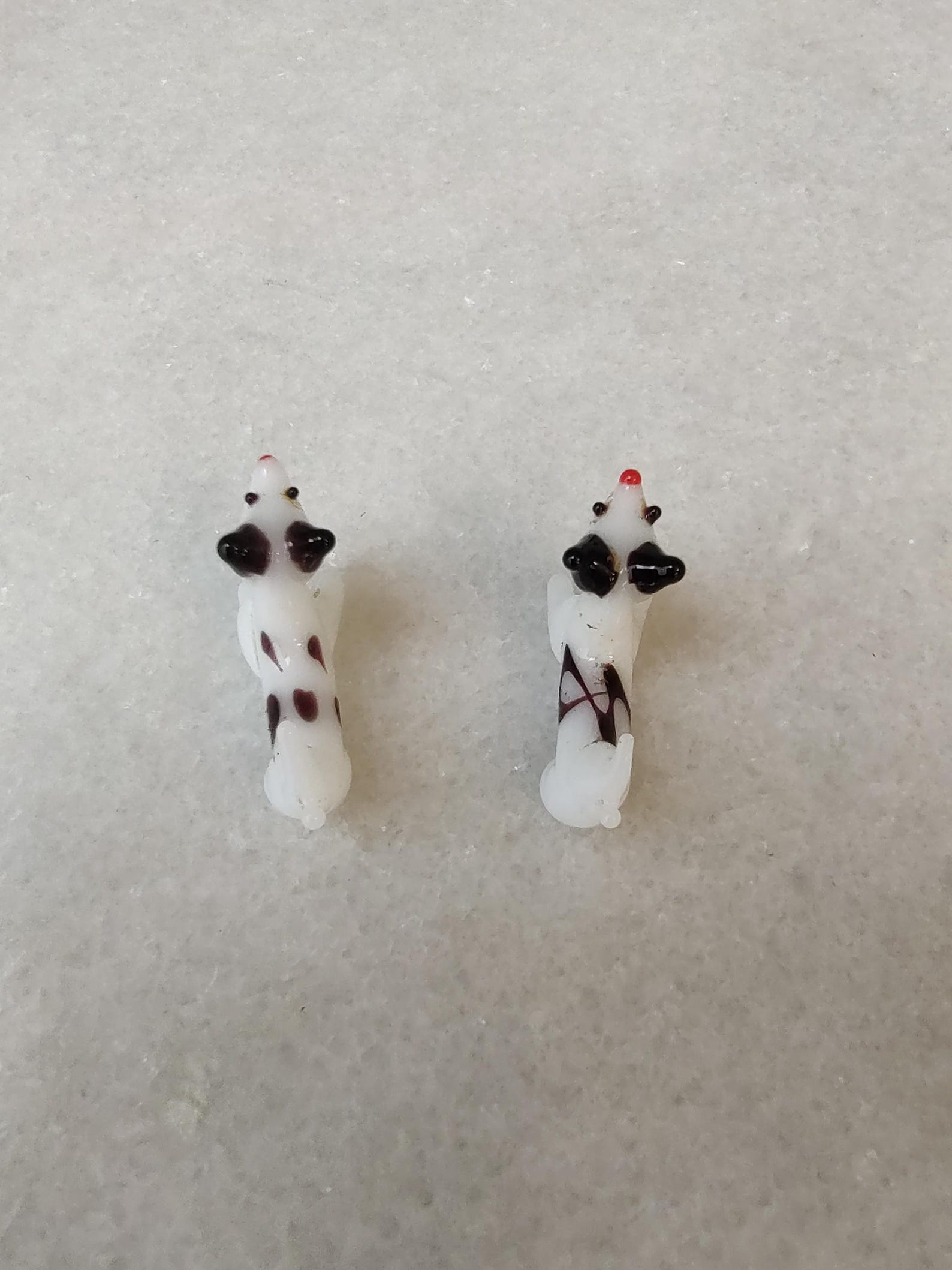 Vintage Glass Blown Twin Mini Pups Puppy Dogs Gifts Approx 5/8" Tall 1 ...