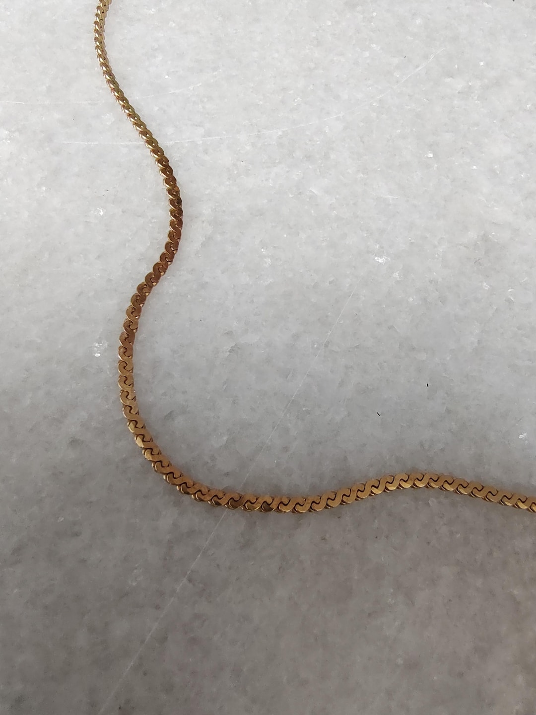 Vintage Serpentine Weave Solid 14K Gold Chain Necklace - Approx 24 ...