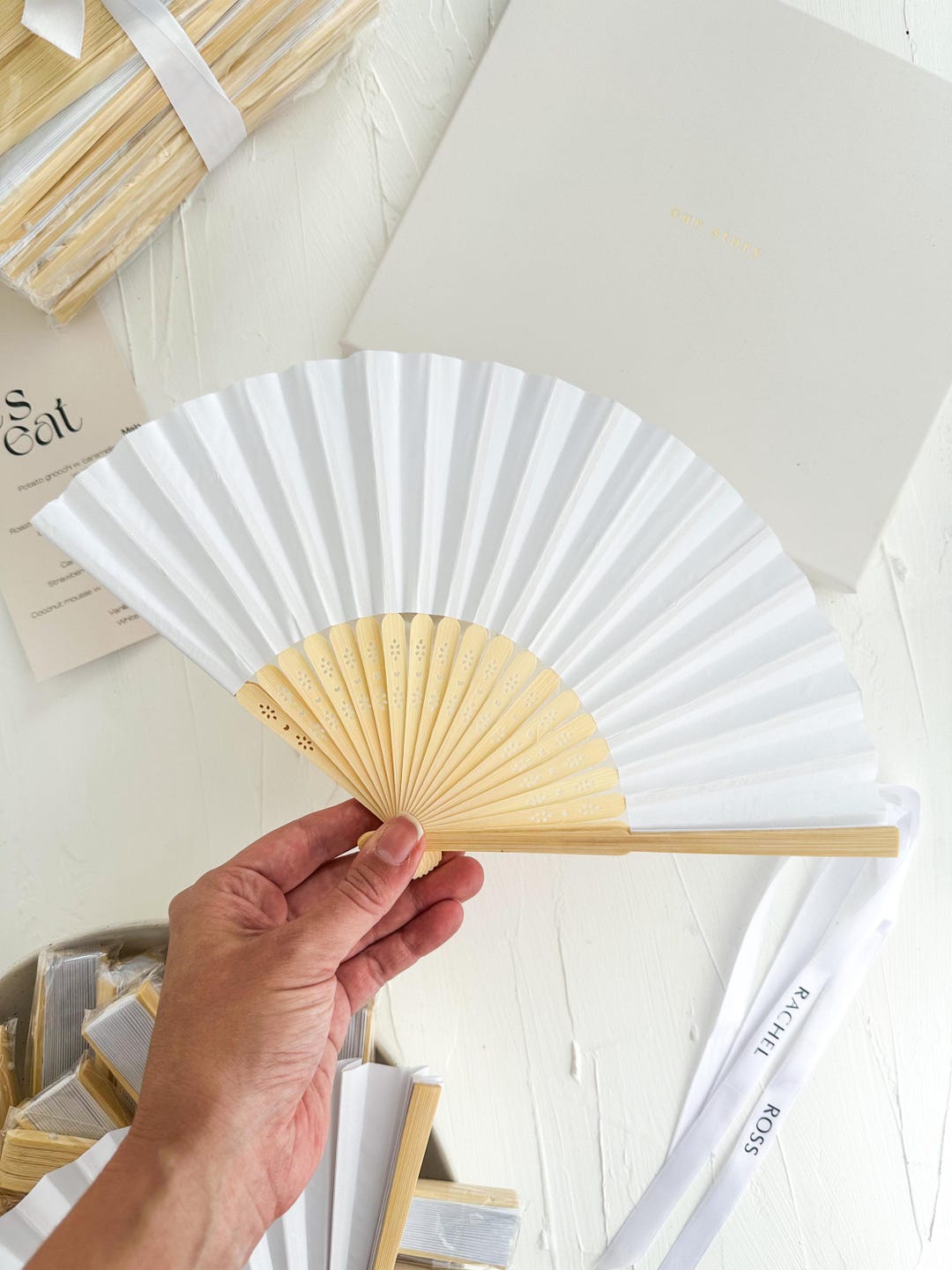 50 White Paper Fans, Paper Fans, Hand Fans, Wedding Fans - Etsy Australia