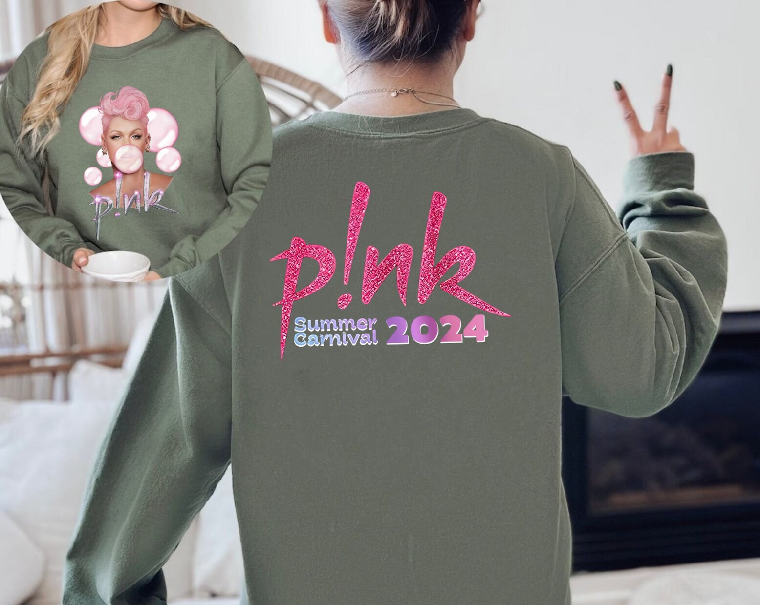 P!nk Pink Singer Summer 2024 Tour Sweatshirt,Pink Fan Lovers Shirt ...