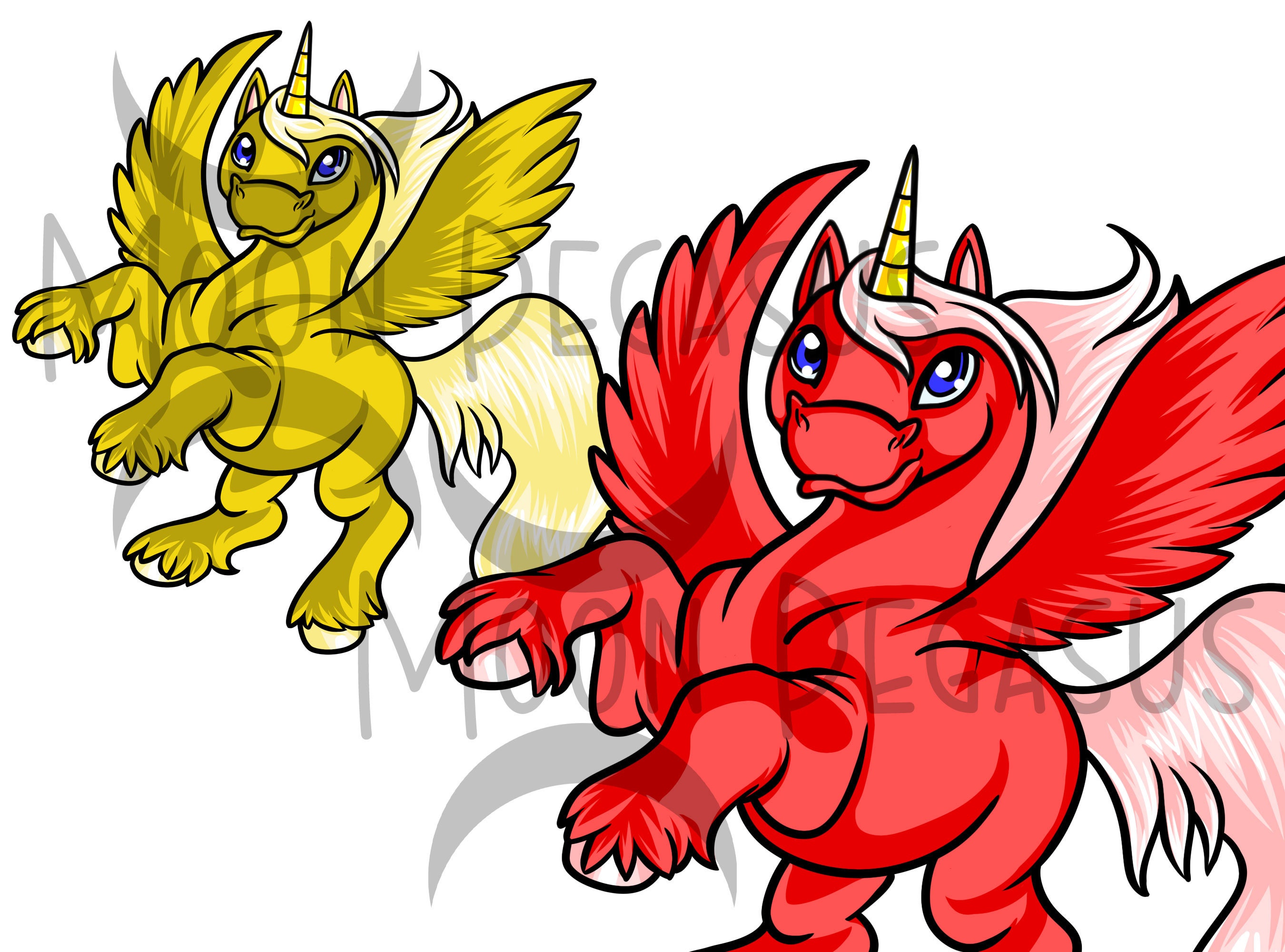 Neopets Uni Clipart, Four Colors of Basic Unis in a Cute Sitting Pose ...