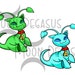 Neopets Aisha Clipart, Four Colors of Basic Aishas in a Cute Sitting ...
