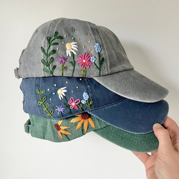 Hand Embroidered Hat - Etsy