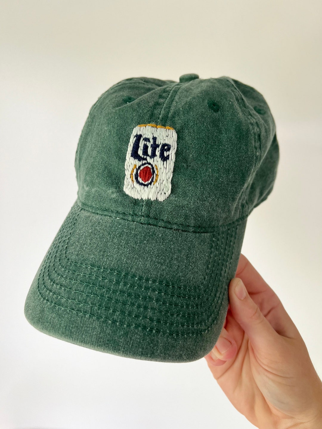 Hand Embroidered Miller Lite Hat Miller Lite Hat Beer Can Design ...