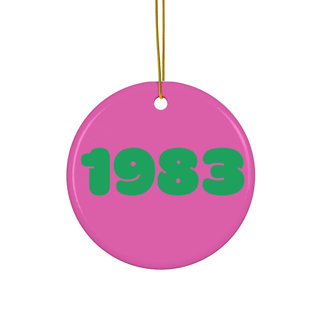 Ceramic 1983 Ornament, Birth Year Bold Pop Culture Millennial Christmas ...