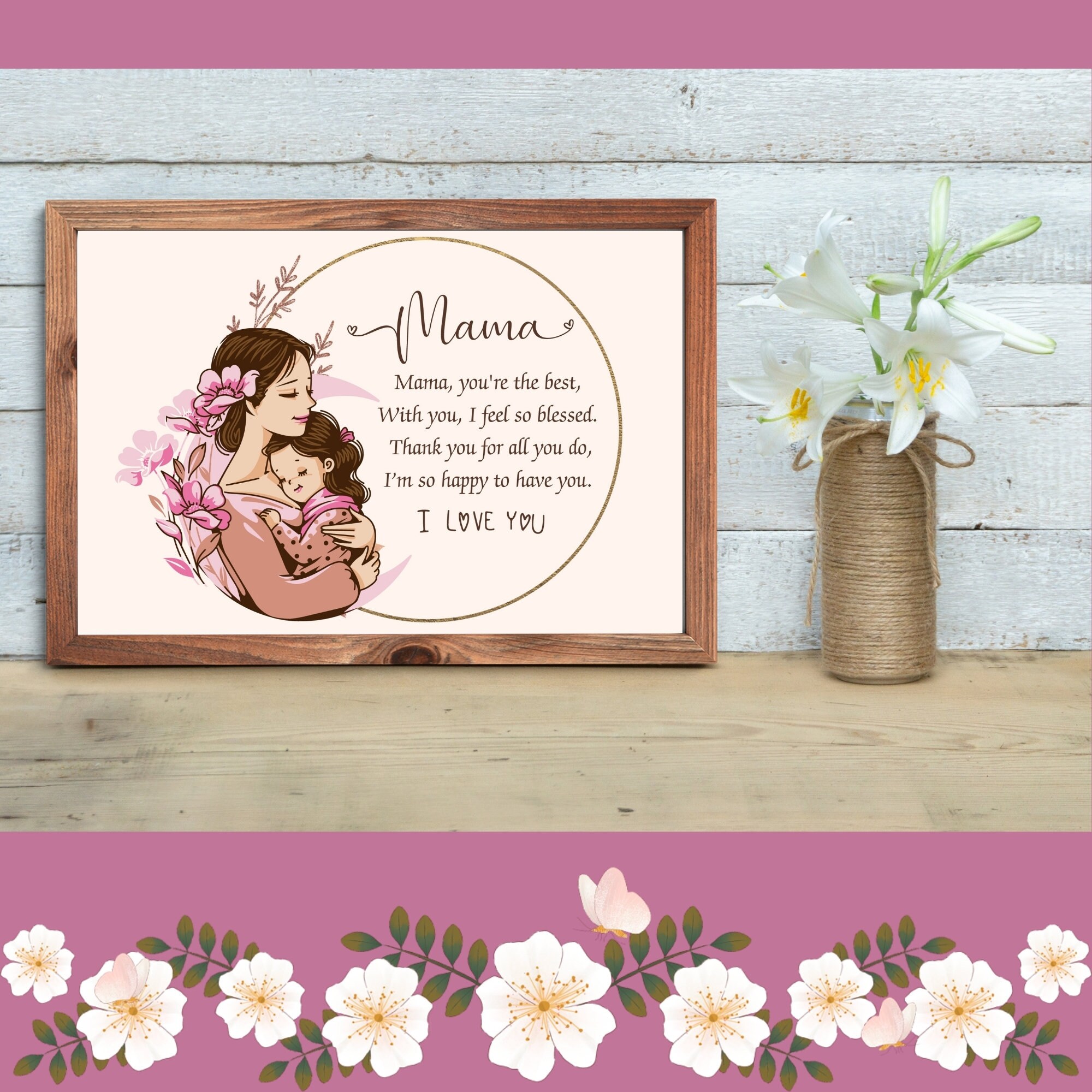 Happy Mother's Day Card, Printable Wall Art for Mom, Poem Wall Art and ...