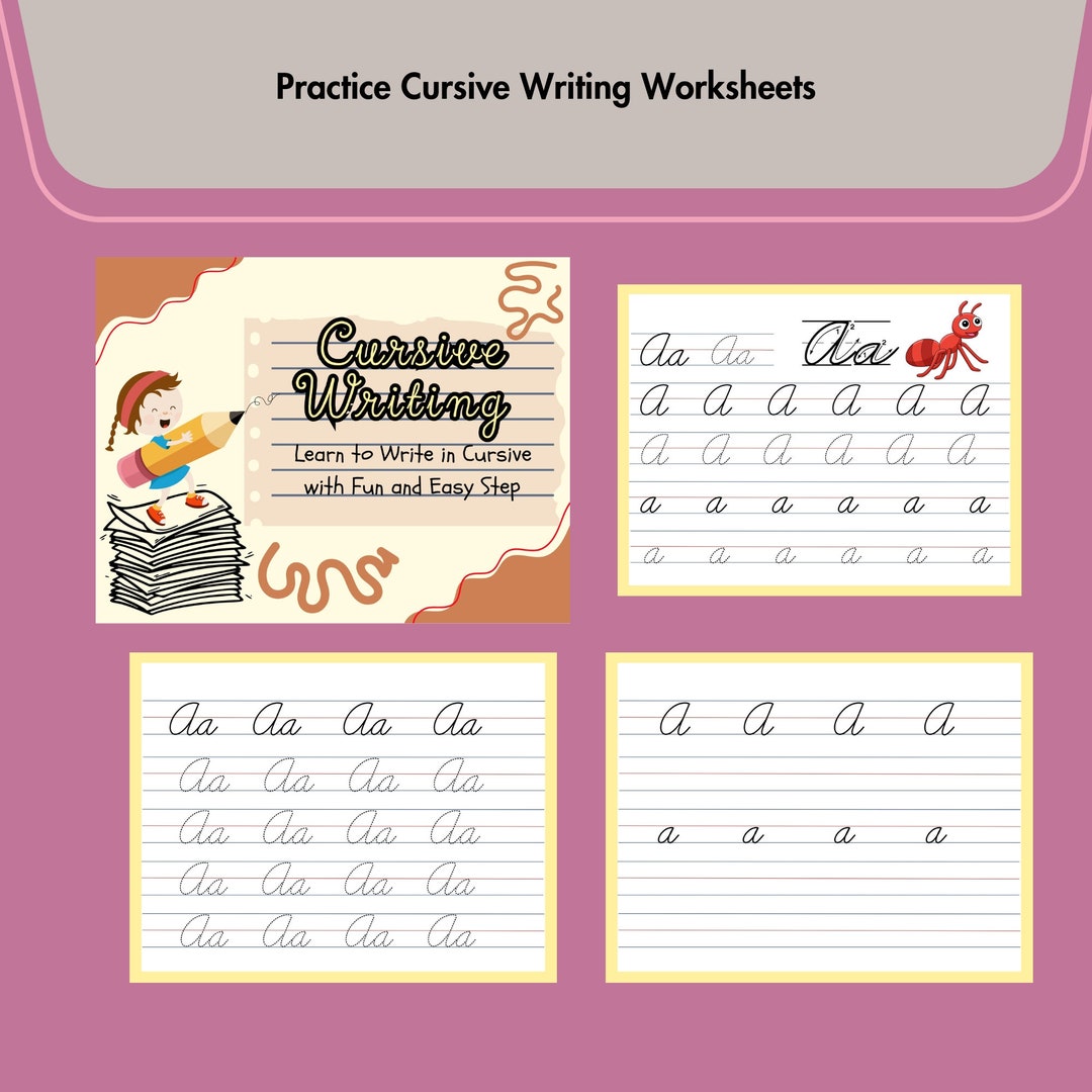 Kids Printable Worksheets/workbook in Cursive Writing Letters, Words ...