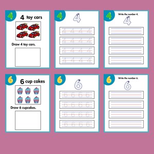 Learning Numbers 1-10 in PDF, Number and Number Words Tracing and ...