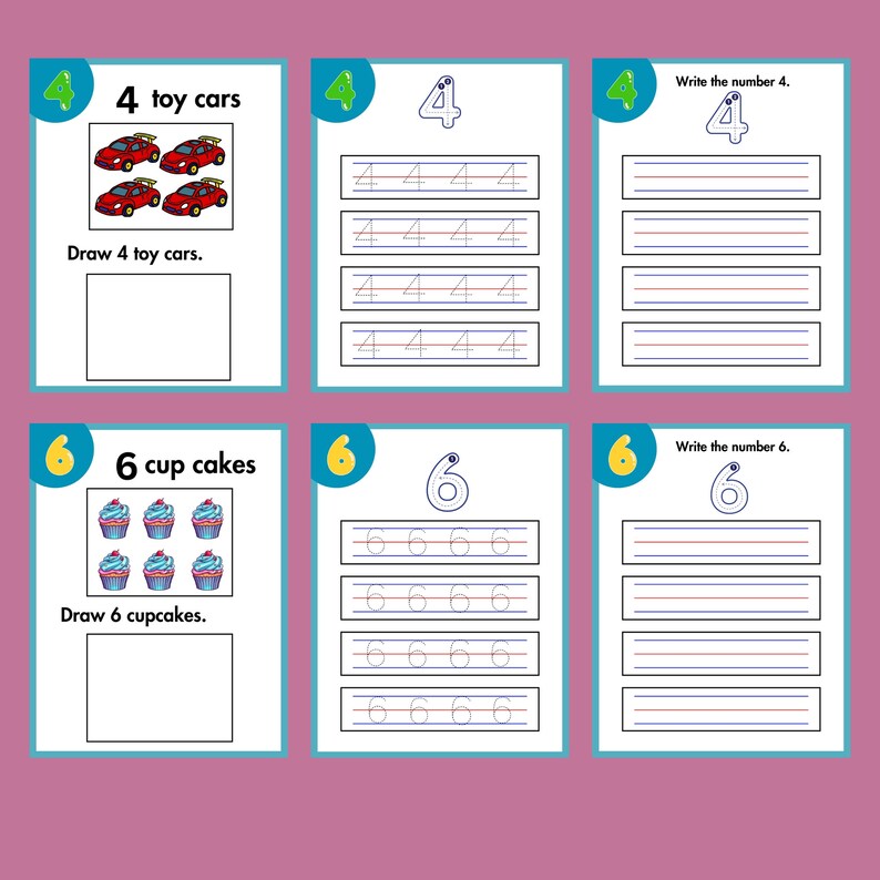 Learning Numbers 1-10 in PDF, Number and Number Words Tracing and ...