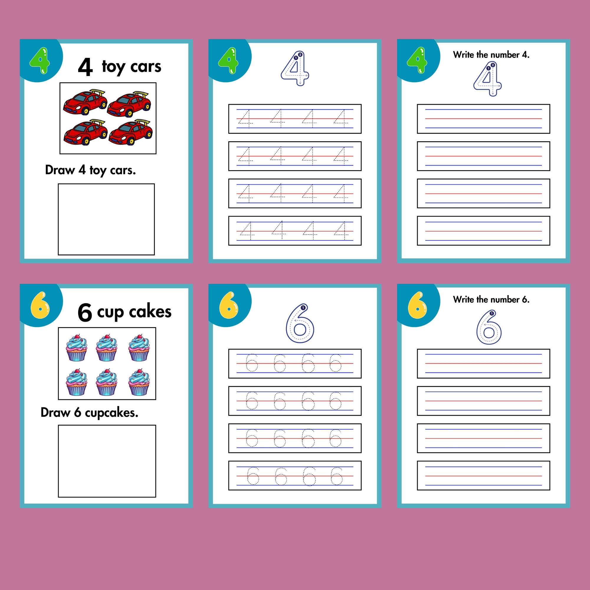 Learning Numbers 1-10 in PDF, Number and Number Words Tracing and ...