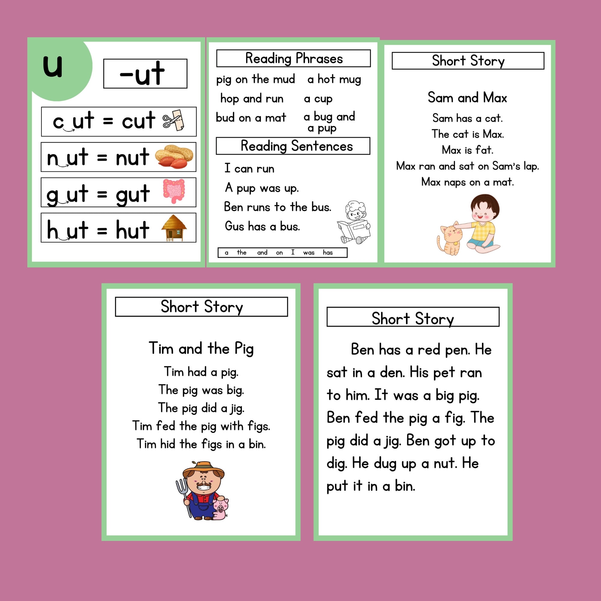 CVC Reading, CVC Worksheets, Beginning Reading for Kids, CVC Worksheets ...