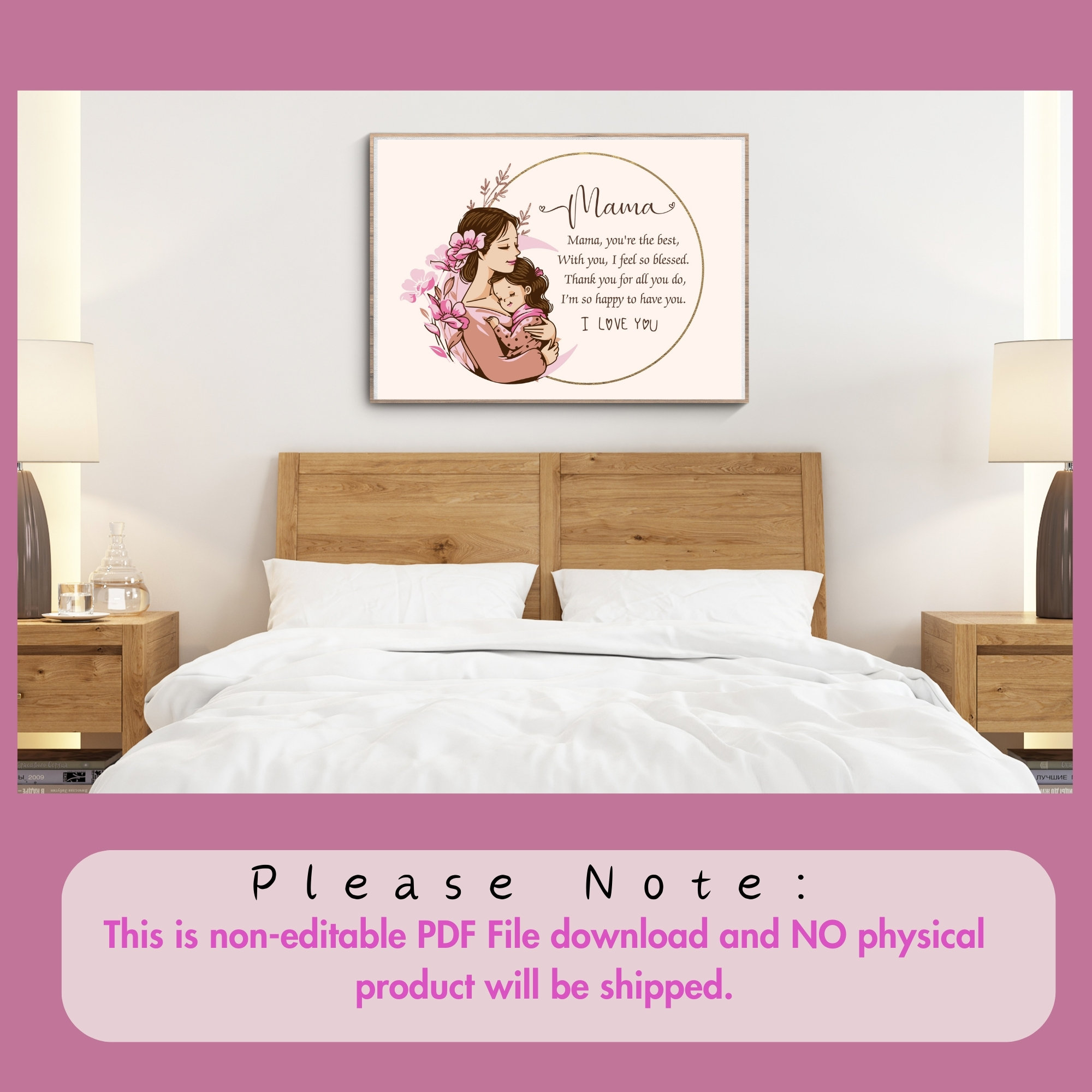 Happy Mother's Day Card, Printable Wall Art for Mom, Poem Wall Art and ...