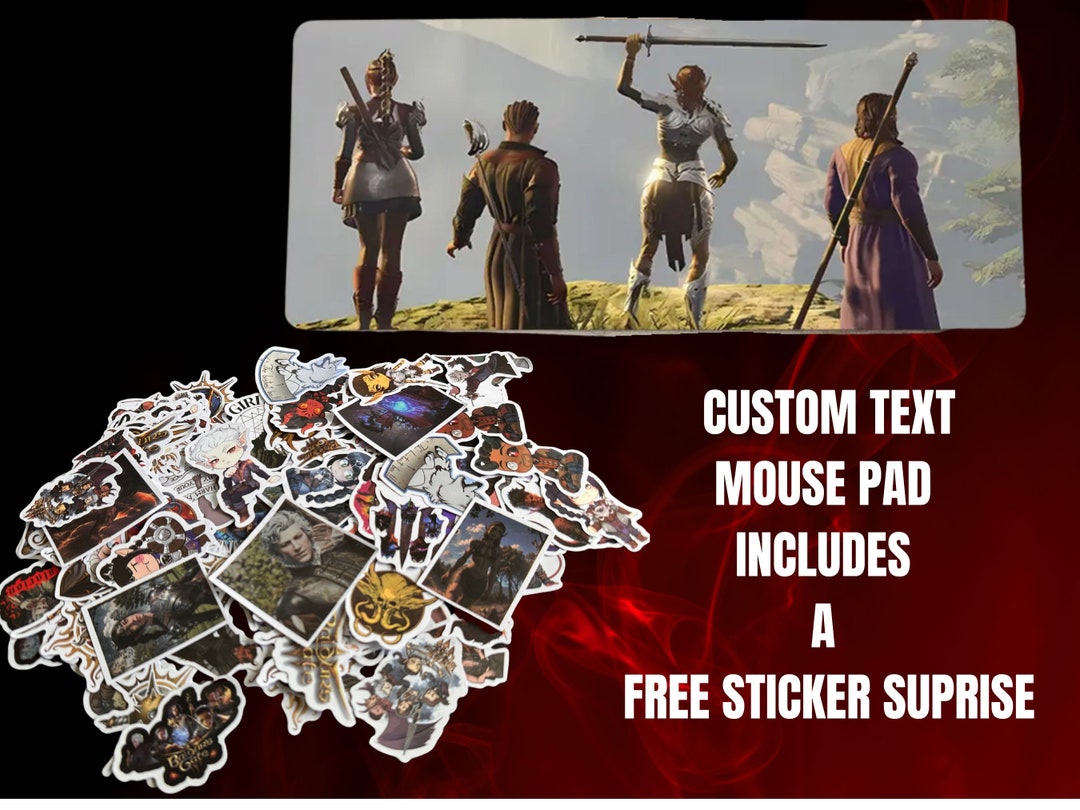 BG3 Custom Desk Mat, Stickers Baldur's Gate 3 Custom Option Mouse Pad ...