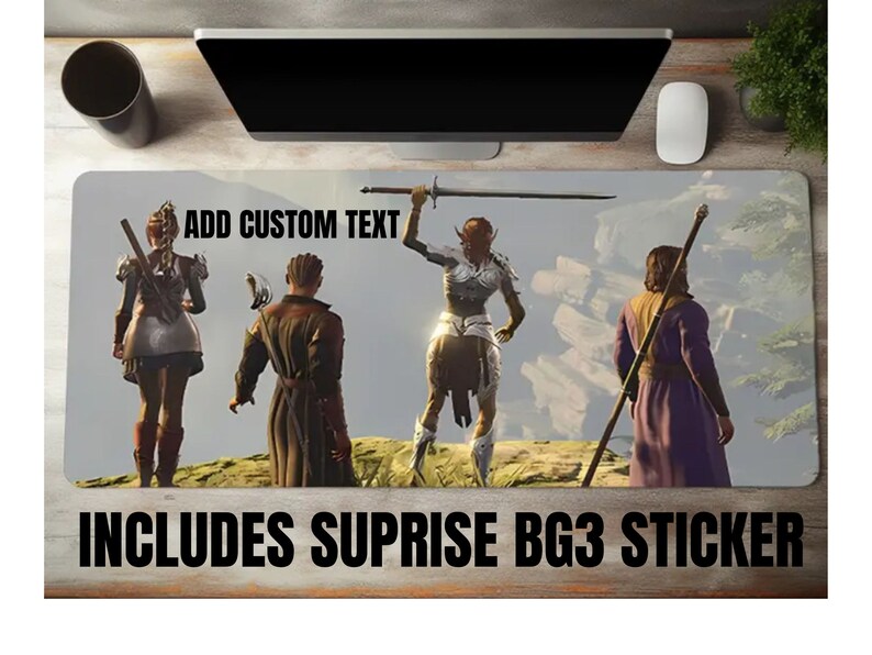 BG3 Custom Desk Mat, Stickers Baldur's Gate 3 Custom Option Mouse Pad ...
