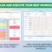 Workout Planner Spreadsheet Google Sheets Exercise Tracker Gym ...