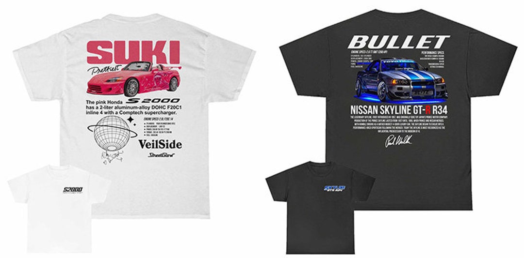 SUKI, BULLET, Skyline, R34, S2000 T Shirt Price for 1 - Etsy