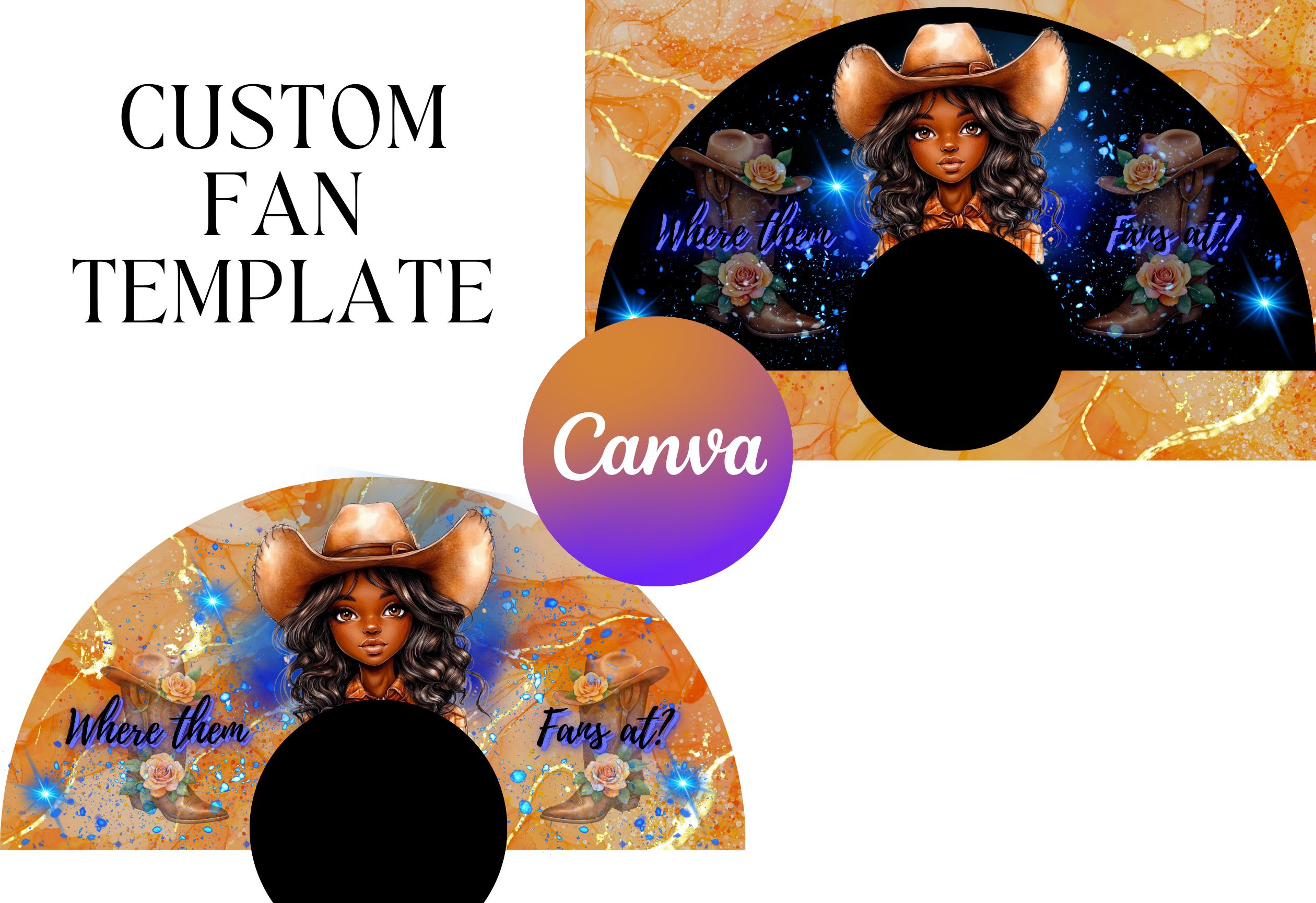 Clacking Fan, Folding Fan, Canva Template, Clap Fan, Digital Download ...