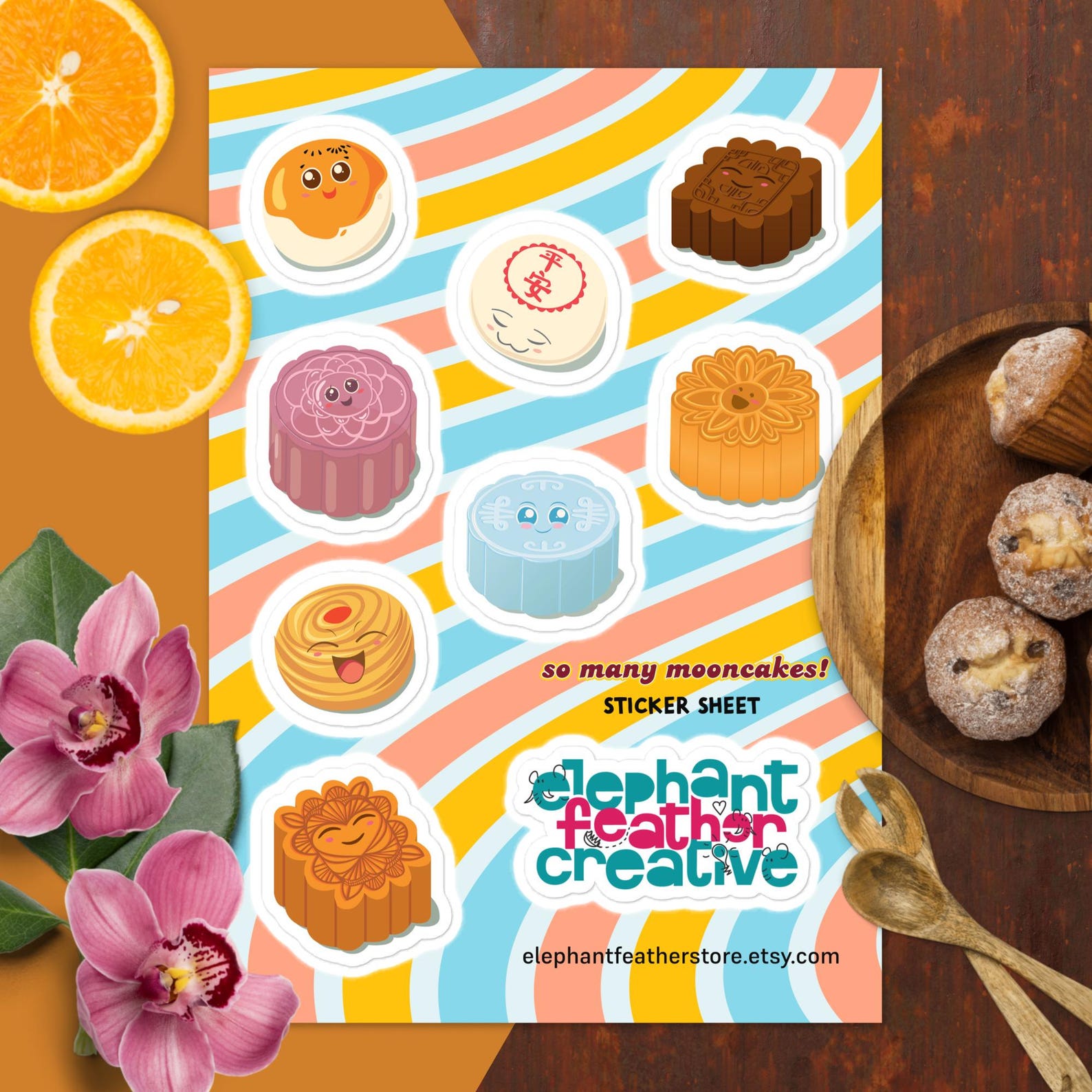 So Many Mooncakes! Sticker Sheet - Etsy