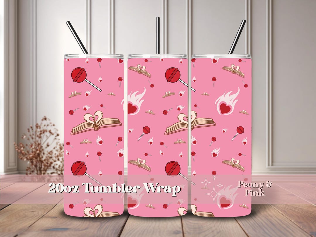 Sucker for Spicy Romance Tumbler Wrap PNG for Smut Book Lover Pink and ...