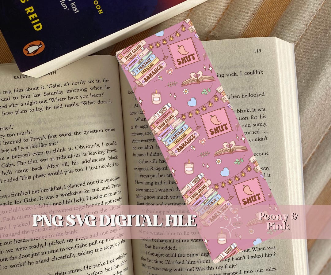 Spicy Romance Printable Bookmark Set PNG SVG Files, Pink and Red Theme ...
