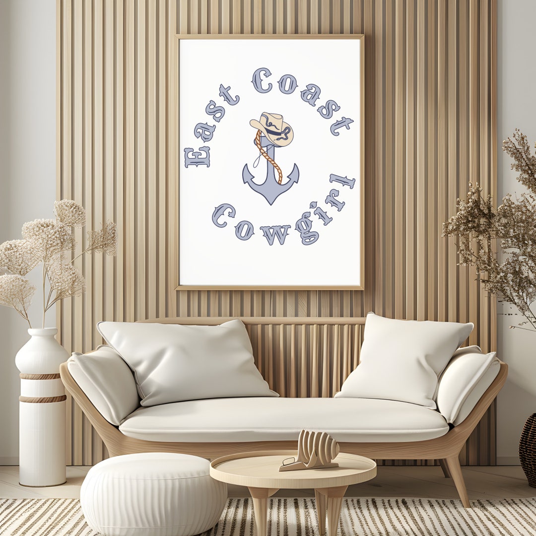 Coastal Cowgirl Digital Wall Art Print, East Coast Cowgirl Printable ...