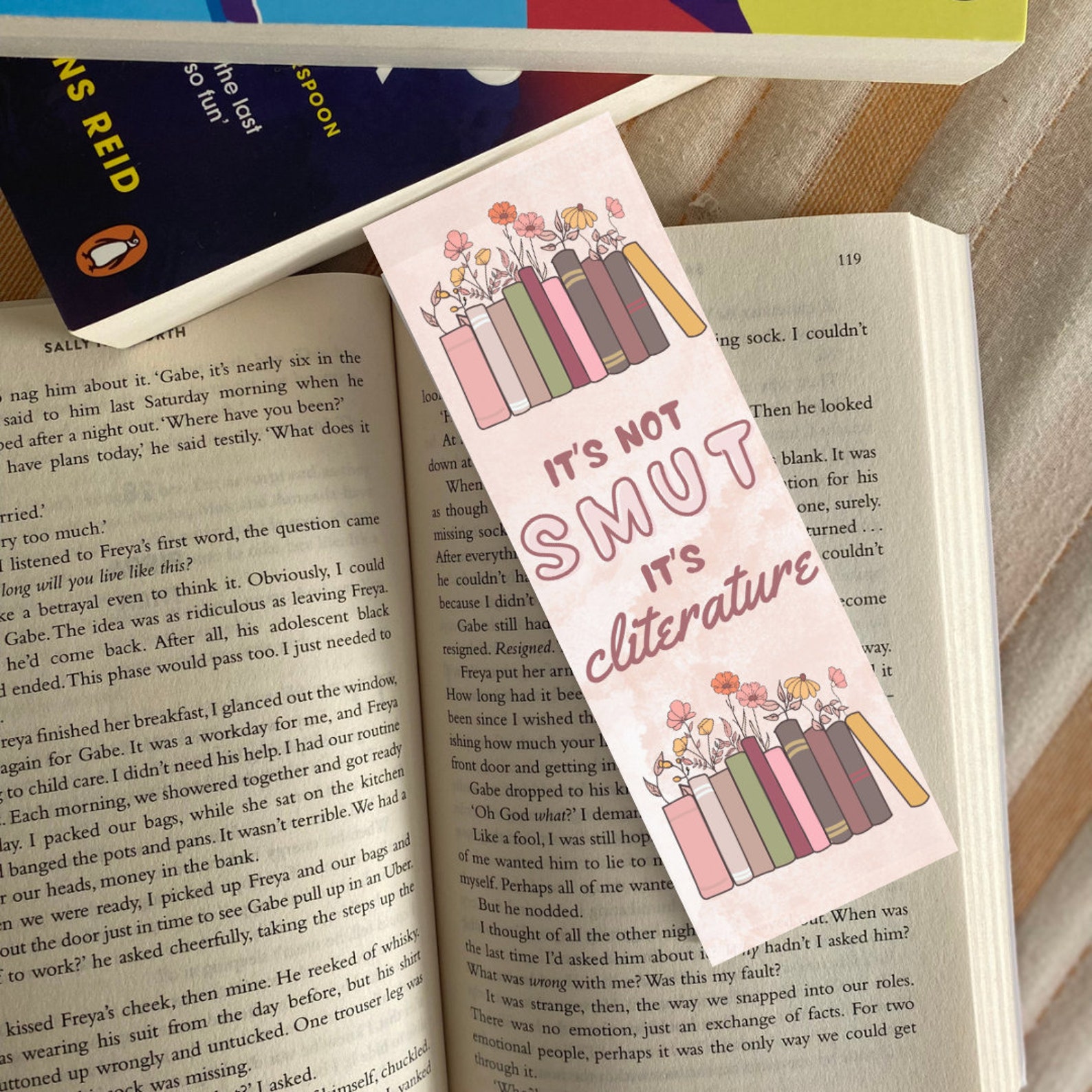 Retro Flowers and Spicy Romance Reader Bookmark Download Printable ...