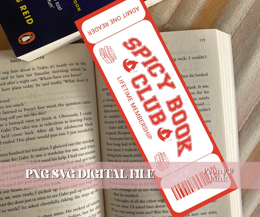 Spicy Romance Printable Bookmark Set - PNG SVG Files, Red and White ...